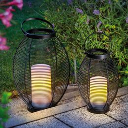 Solar Dekoleuchten 2er Set Gartenlampe Laterne Außen Solarleuchte Esotec 102218