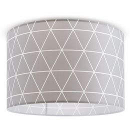 Deckenlampe Lampenschirm Stoff Pendelleuchte E27 Hängeleuchte Schlafzimmer Rund Deckenleuchte - Weiß, Design 10 (Ø45,5 cm) - Paco Home