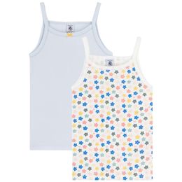 Petit Bateau - Träger-Unterhemd FLEUR 2er-Pack in multico, Gr.110