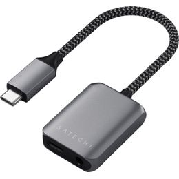 Satechi USB-C to 3.5mm Audio & PD USB-Adapter zu 3,5-mm-Klinke, USB Typ C, grau