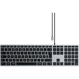 Satechi Slim W3 USB-C Wired Keyboard-DE (German) Tastatur, grau