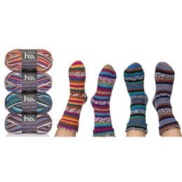 KKK Sockenwolle Sensitive Socks Color "Stripes" – für Wollallergiker