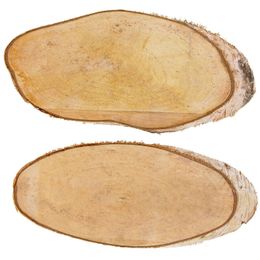 buttinette Birkenscheiben oval, 32 x 15 cm, 2 Stück