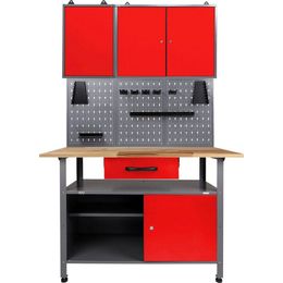 ONDIS24 Werkstatt-Set, 120 cm, rot