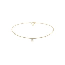 Elli Premium Collier Choker Basic Stein Kristall 925 Silber, goldfarben