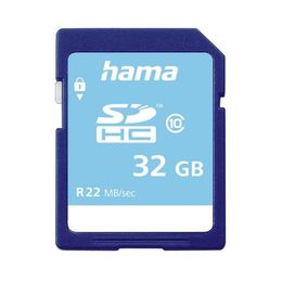 Hama SDHC 16GB Class 10 Speicherkarte (32 GB, Class 10, 22 MB/s Lesegeschwindigkeit), blau