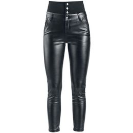Forplay High Waist Leather Immitation Trousers Kunstlederhose schwarz in W28L32
