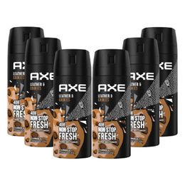 AXE Deo-Set Bodyspray Leather & Cookies Deo 6x150ml Deodorant ohne Aluminium