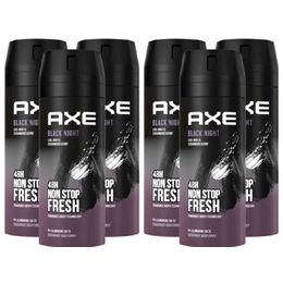 AXE Deo-Set Bodyspray Black Night 6x150ml Deo Deospray Männerdeo