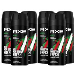 AXE Deo-Set Bodyspray Africa 6x 150ml Deospray Deodorant Männerdeo ohne Aluminium