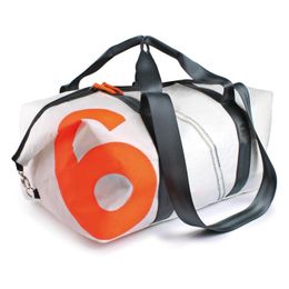 360grad Reisetasche Reisetasche recyceltes Segeltuch Kutter XL Weiss Grau Orange von 360 G
