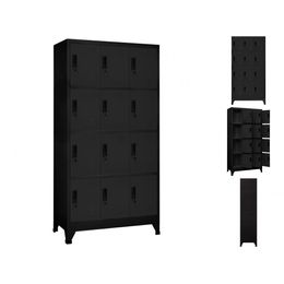 vidaXL Aktenschrank Schließfachschrank Schwarz 90x45x180 cm Stahl