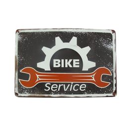 Linoows Metallschild Blechschild Wandschild Reklameschild Bike Service