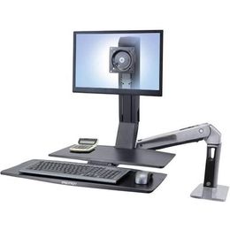 Ergotron WorkFit-A 1fach Monitor-Tischhalterung 25,4 cm (10) - 61,0 cm (24) Schwarz, Aluminium (poliert) Höhenverstellbar, Tastaturablage, Neigbar, Schwenkbar,