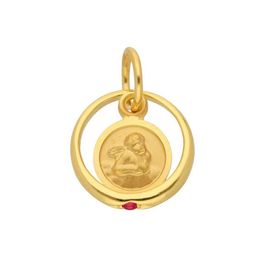 Adelia´s Adelia´s Kettenanhänger 333 Gold Anhänger Taufring mit Rubin Ø 10,1 mm, mit Rubin Goldschmuck für Damen, rot