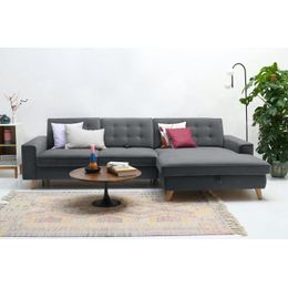 Tom Tailor HOME Ecksofa Nordic Shift Chic, wahlweise mit Bettfunktion und Bettkasten, grau