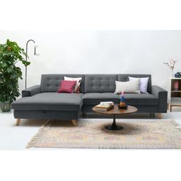 Tom Tailor HOME Ecksofa Nordic Shift Chic, wahlweise mit Bettfunktion und Bettkasten, grau