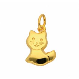 Adelia´s Adelia´s Kette mit Anhänger 333 Gold Anhänger Katze, Schmuckset - Set mit Halskette, goldfarben