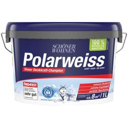 Schöner Wohnen Farbe SCHÖNER WOHNEN FARBE Wand- und Deckenfarbe Polarweiss, 1 Liter, mit Spritzfrei-Formel - konservierungsmittelfrei, weiß