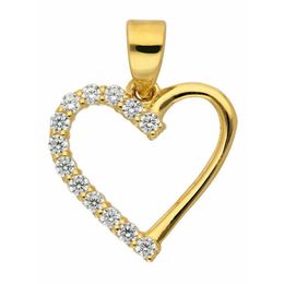 Adelia´s Adelia´s Kettenanhänger 333 Gold Anhänger Herz mit Zirkonia, mit Zirkonia Goldschmuck für Damen, goldfarben