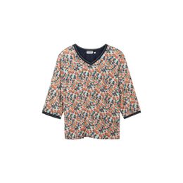 Tom Tailor Damen Plus - Gemustertes Shirt, orange, Blumenmuster, Gr. 54