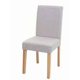 HHG Neuwertig] Esszimmerstuhl Littau, Küchenstuhl Stuhl, Stoff/Textil creme-beige, helle Beine - beige