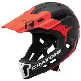 Bike Cross Helm Cratoni "MTB-Fahrradhelm C-Maniac 2.0 MX" Helme Gr. 56/58 Kopfumfang: 56 cm - 58 cm, schwarz (schwarz, rot matt) Fahrradhelme