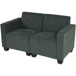 HHG - neuwertig] Modular 2-Sitzer Sofa Couch Moncalieri, Stoff/Textil anthrazit-grau - grey