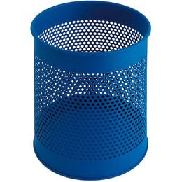 Proregal-betriebsausstattung Zum Besten Preis - Runder perforierter Papierkorb aus Metall 15 Liter, HxØ 32x26cm Blau - Blau