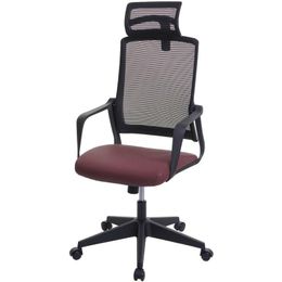 [NEUWERTIG] Bürostuhl HHG-064, Drehstuhl Schreibtischstuhl, ergonomisch Kopfstütze, Kunstleder bordeaux-rot - red