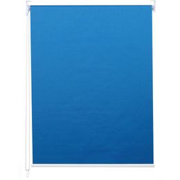 Neuwertig] Rollo HHG 367, Fensterrollo Seitenzugrollo Jalousie, Sonnenschutz Verdunkelung blickdicht 120x160cm blau - blue