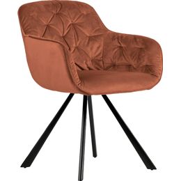 Esszimmerstuhl Woood "ELAINES" Stühle Gr. B/H/T: 59,5 cm x 80,5 cm x 59 cm, 1 St., Struktur (100% Polyester)-Polyester, Metall, braun (kupferfarben, schwarz) Küchenstühle