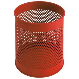 Proregal-betriebsausstattung Zum Besten Preis - Runder perforierter Papierkorb aus Metall 15 Liter, HxØ 32x26cm Rot - Rot