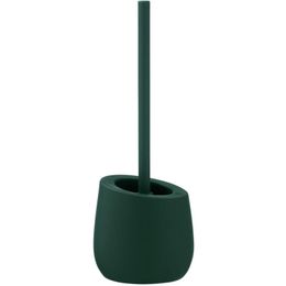 Wenko - WC-Garnitur Badi Dunkelgrün Keramik, mit Silikon-Bürstenkopf, Grün, Keramik grün - grün