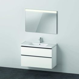 Duravit - D-Neo Möbel-Set, Möbelwaschtisch mit Waschtischunterschrank wandhängend und led Spiegel, 1000x2000mm, DE01140, Farbe: Weiß Matt Dekor