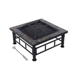 Free-way-ricky-kamin Holzkohlegrill aus Metall Grillfläche 50x50 cm Feuerstelle Kamin Feuertisch HxBxT 80x80x50 cm