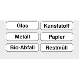 Stumpf Aufkleber-Set Wortbegriffe für Abfallarten HxB 1x30cm 6 Stück: Papier, Kunststoff, Restmüll, Glas, Metall, Bio-Abfall