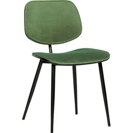 Esszimmerstuhl Woood "JACKIES" Stühle Gr. B/H/T: 46 cm x 78 cm x 56 cm, 2 St., Polyester-Baumwolle, Metall, grün (grün, schwarz) Küchenstühle