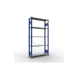 SCHULTE LAGERTECHNIK Schulte Fachbodenregal MULTIplus85 Stecksystem Grundregal HxBxT 200x100x30cm 5 Ebenen Fachlast 85kg Enzianblau/Verzinkt - Enzianblau/Verzinkt