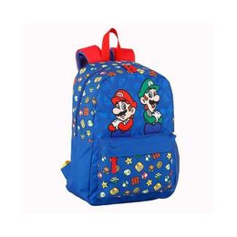 Super Mario Rucksack Super Mario Kinder-Rucksack Super Mario Rot Blau 31 x 43 x 13 cm