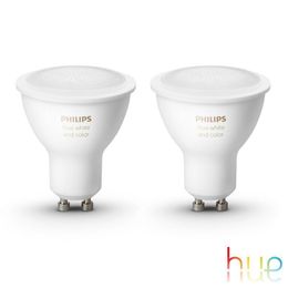 Philips Hue White & Color LED GU10, 5,7 Watt Doppelpack, 8719514340084,