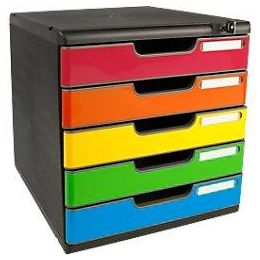 Exacompta Schubladenbox Kunststoff Glossy Mehrfarbig