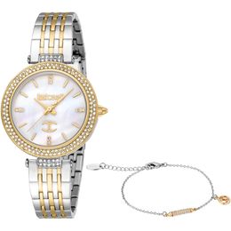 Quarzuhr JUST cavalli time "Savoca, JC1L274M0075" Armbanduhren goldfarben (silberfarben, goldfarben) Damen Quarzuhren