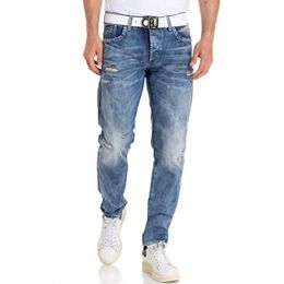 Cipo & Baxx Cipo & Baxx Destroyed-Jeans Regular im Used-Look, blau