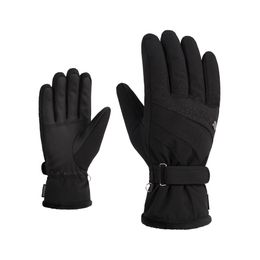 Skihandschuhe Ziener "KASA" Gr. 7,5, schwarz Damen Handschuhe Sporthandschuhe