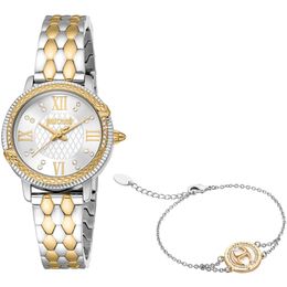 Quarzuhr JUST cavalli time "Fidenza, JC1L276M0085" Armbanduhren goldfarben (silberfarben, goldfarben) Damen Quarzuhren