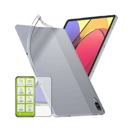 Wigento Tablet-Hülle Für Lenovo Tab P11 Pro 2. Gen 11.2 Zoll Transparent Hülle Tablet Tasche Cover + H9 Hart Glas