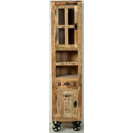 Sit Vitrine Rustic 2-türig, im Factory design, Höhe 190 cm, Shabby Chic, Vintage, beige