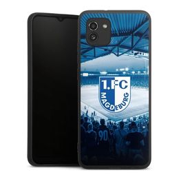DeinDesign Handyhülle 1. FC Magdeburg Stadion 1. FCM 1.FCM Arena, Samsung Galaxy A03 Silikon Hülle Premium Case Handy Schutzhülle, schwarz