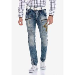Cipo & Baxx Cipo & Baxx Bequeme Jeans im Biker-Stil in Straight Fit, blau